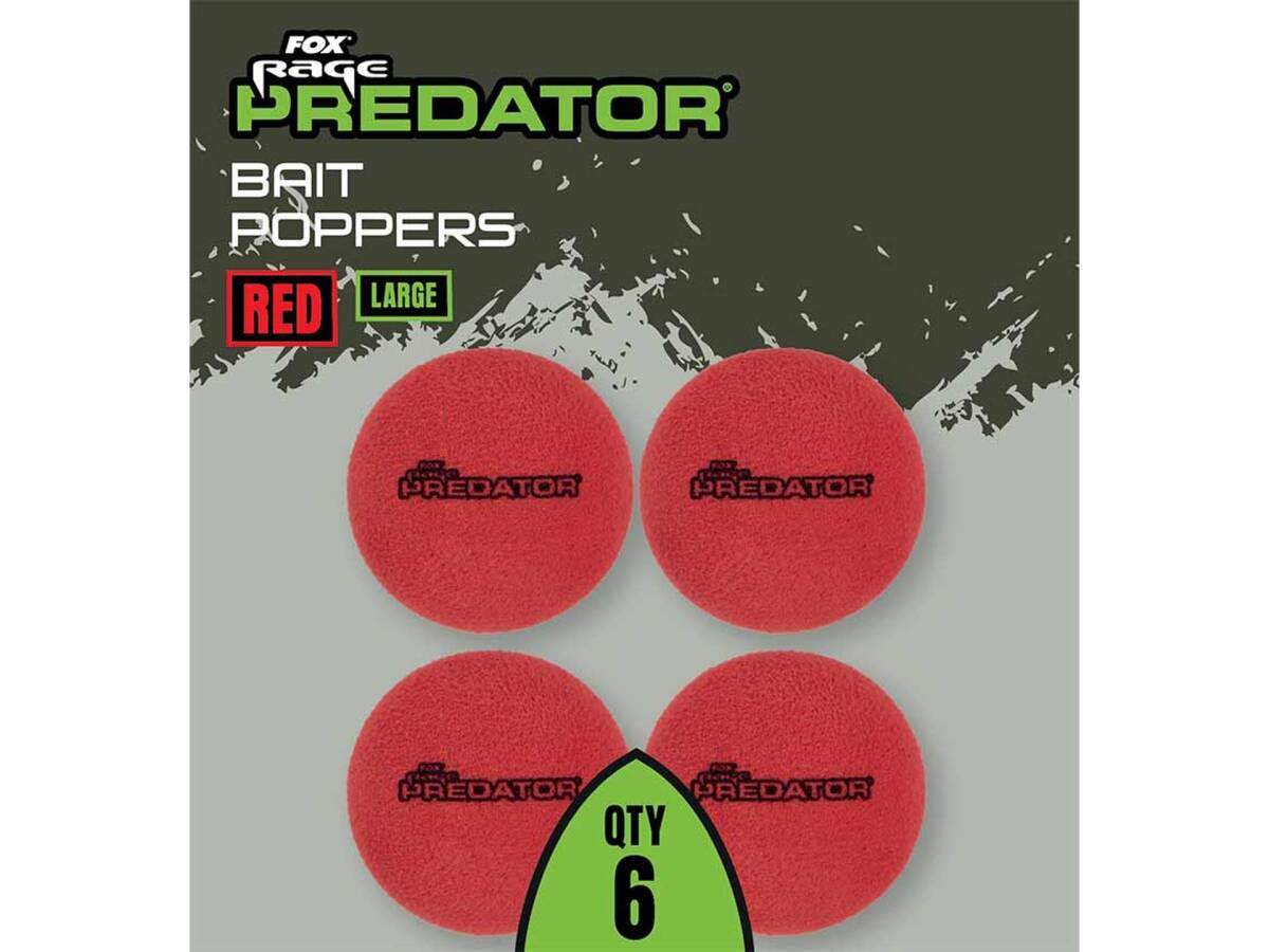 Fox Rage Predator Bait Poppers Red Large, 4,50
