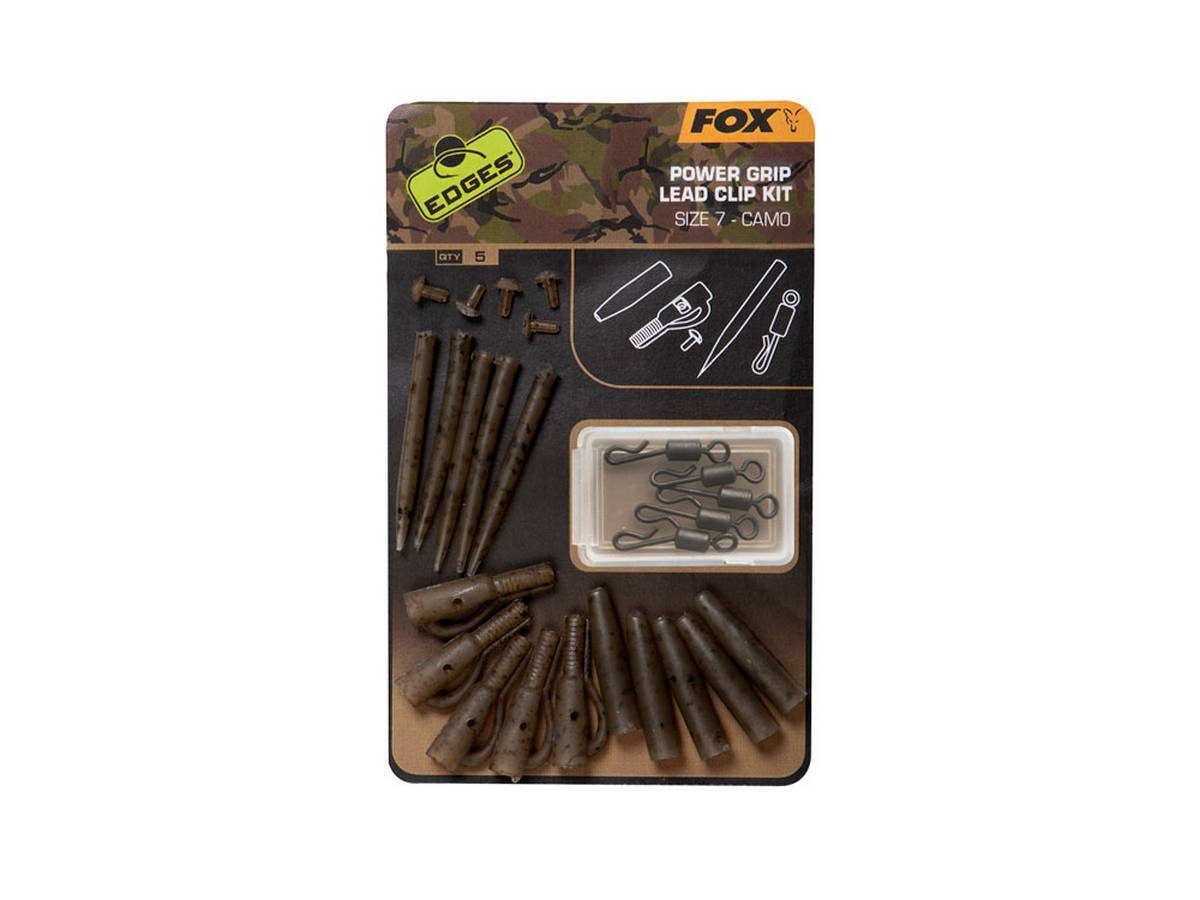Fox Edges Camo Power Grip Lead Clip Kit Size 7, 4,50